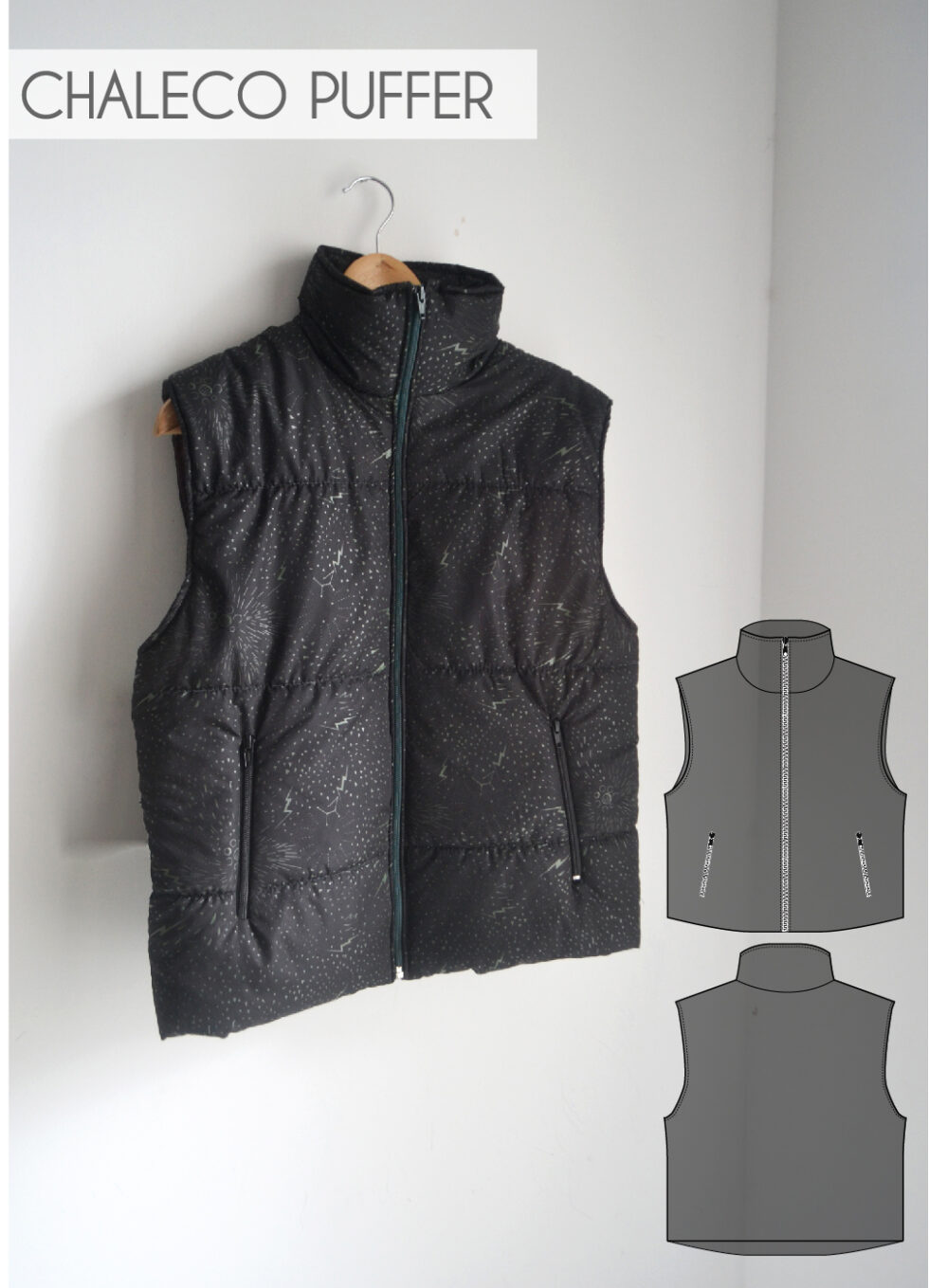 Molde chaleco puffer | Mercadito de Moldes