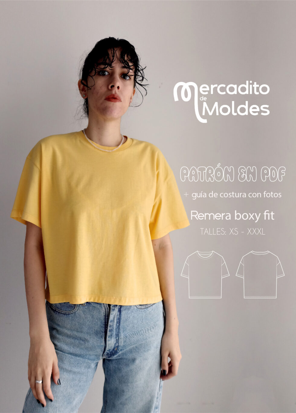 Remera boxy fit – molde y guía de costura | Mercadito de Moldes