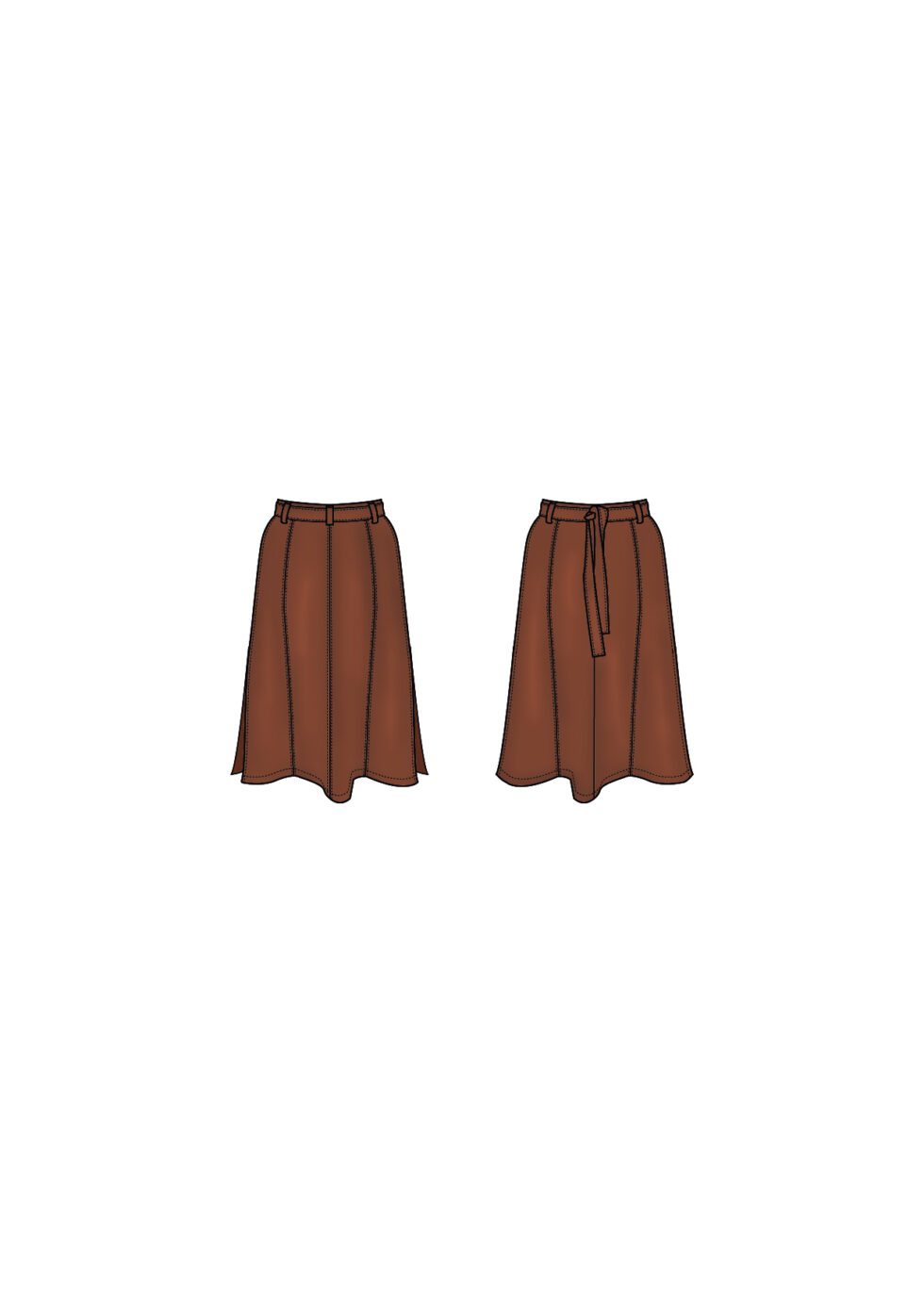 Molde pollera midi Ari – molde y guía de costura | Mercadito de Moldes